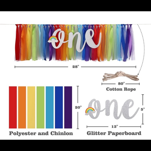 Other | Rainbow Highchair Banner Decoration For Babyparty Theme | Poshmark